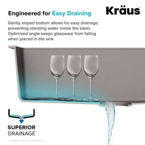 KRAUS Quarza 33-inch Drop-In/Undermount 60/40 Double Bowl Granite Kitchen Sink in White, KGD-442WHITE