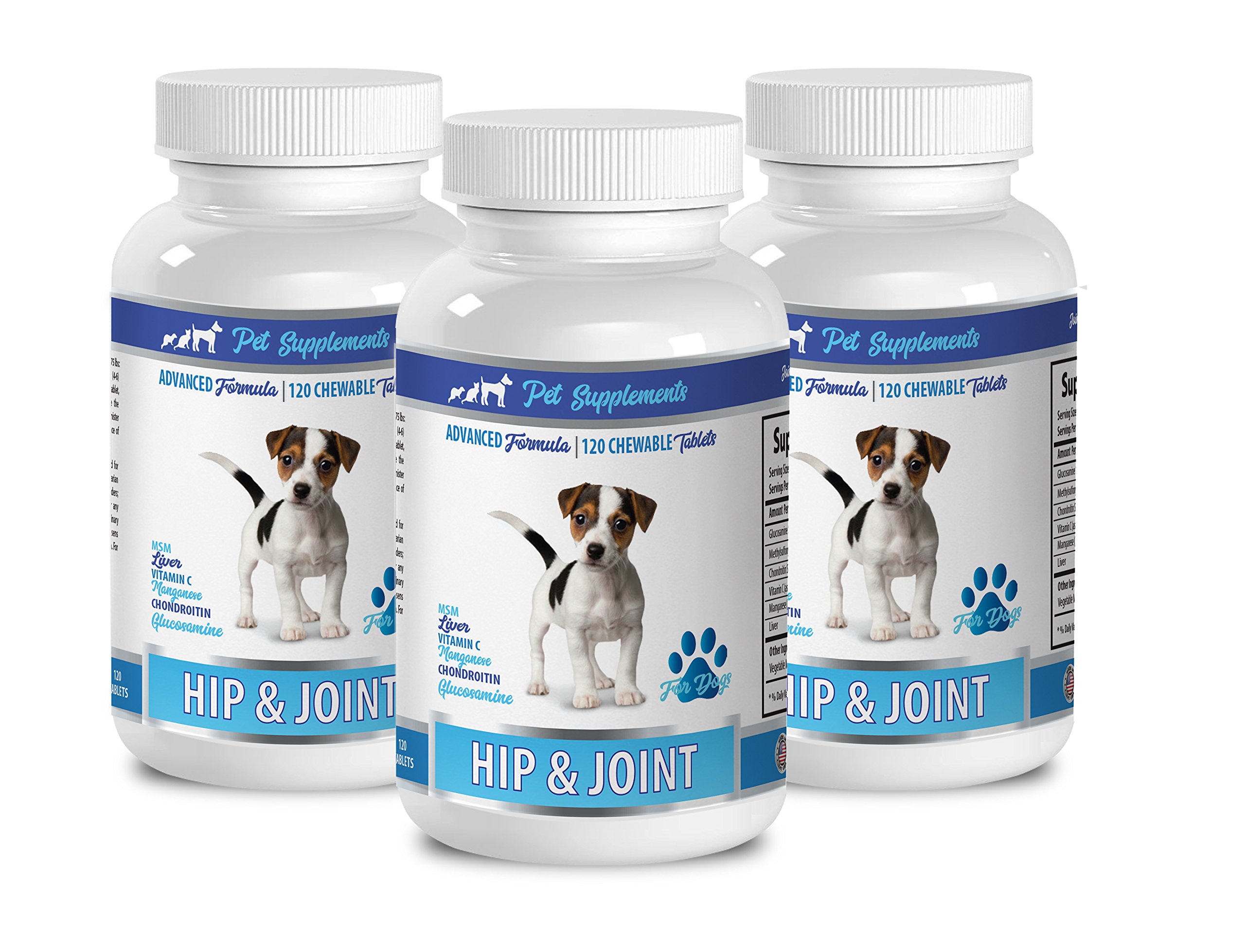 PET SUPPLEMENTS Puppy Joint Support - Hip & Joint Support - for Dogs - Chewable - Dog Liver Support - 3 Bottle (360 Chewable Tablets)