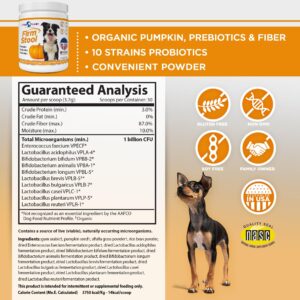 Vital Planet - Firm Stool – Dog Stool Hardener, Eliminates Diarrhea and Gas - Pumpkin, Probiotics and Prebiotics for Healthy Digestion, Fiber for Firmer Stools and Regularity - 111 Grams 30 Servings