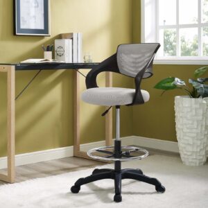 Modway Thrive Drafting Chair - Tall Office Chair for Adjustable Standing Desks in Gray