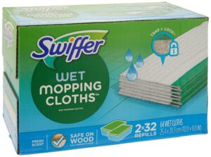 swiffer sweeper wet mopping cloths refills open window fresh 32 count pack of 2