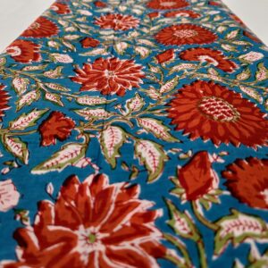 Trade Star 3 Yard Hand Block Printed Fabric 100% Cotton Fabric for Sewing Crafting Dressmaking Running Natural Dye Sanganeri Indian Floral Print Fabric by The Yard Width 44 Inches (Pattern 3)