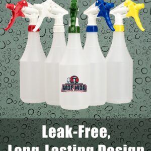 Mop Mob Leak-Free Chemical Resistant Spray Head and 32 oz Bottle 5 Pack Heavy-Duty Industrial Sprayer With Low-Fatigue Trigger and Nozzle for Auto/Car Detailing, Window Cleaning and Janitorial Supply