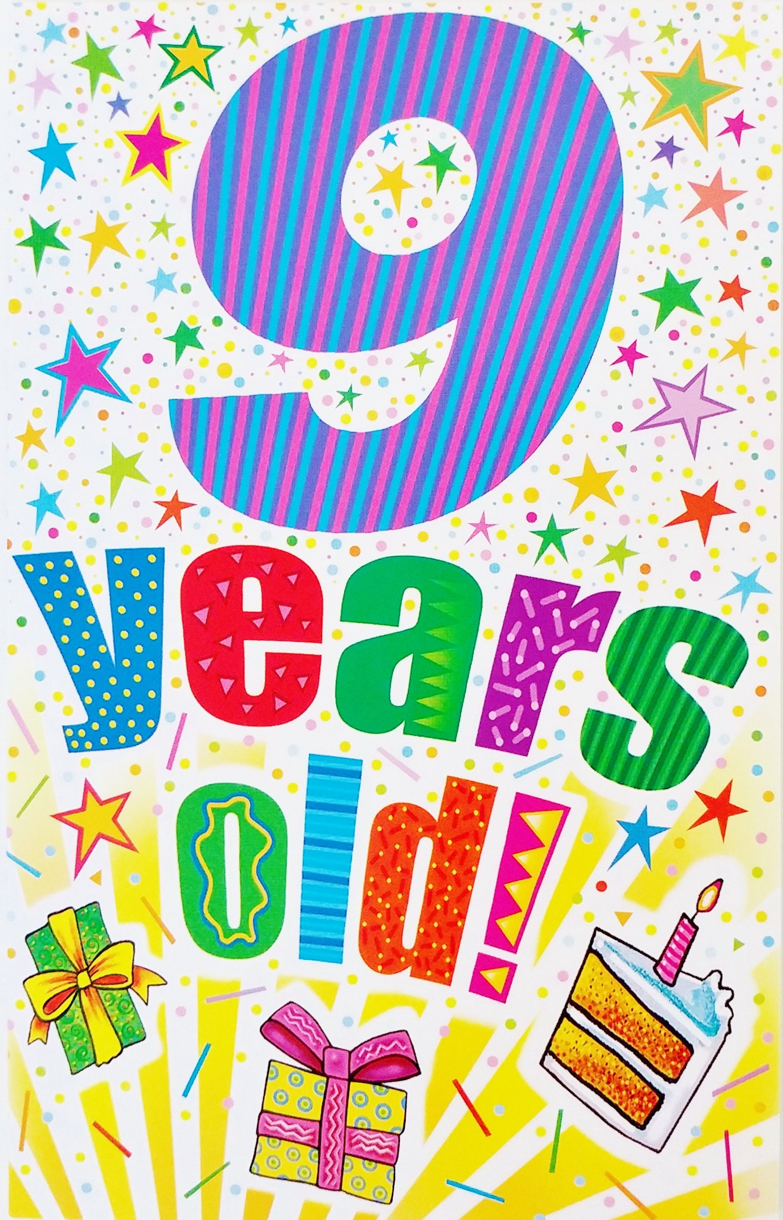 9 Years Old! -"May All Your Birthday Wishes Come True!" - Happy 9th Birthday Greeting Card (Nine/Ninth)