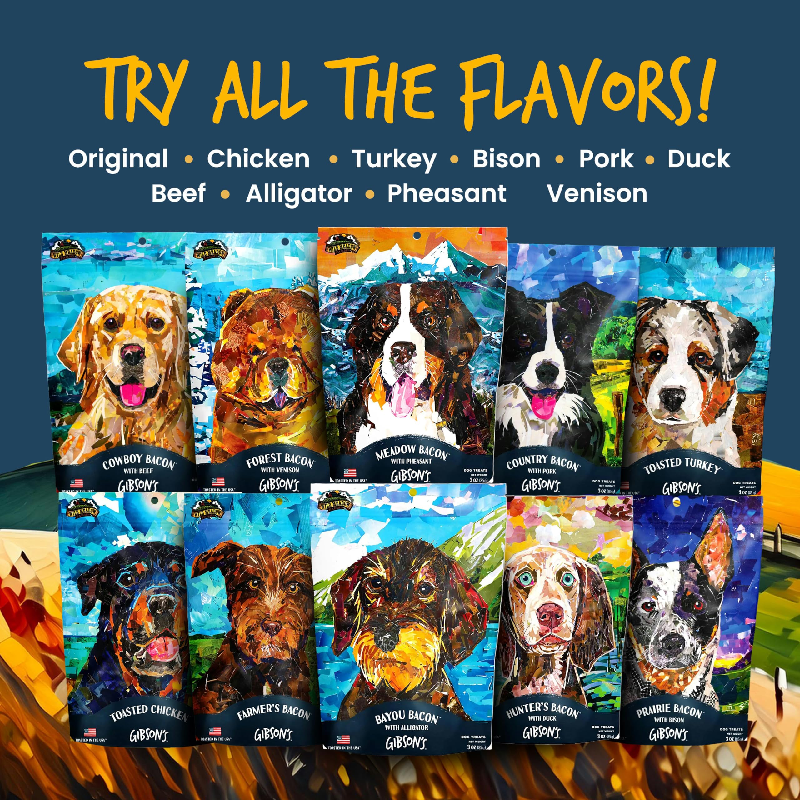 Wild Meadow Farms - Gibson's Cowboy Bacon with Beef, Soft Jerky Dog Treats, Crafted with Real Meat, Aromatic, and Grain-Free for Training and Rewarding Dogs of All Breeds and Ages - 3 Ounce Pouch