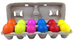 silly rabbit confetti-filled eggs in assorted colors made from real eggshells (cascarones) - bright colorful easter eggs