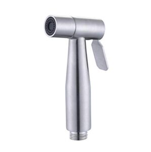 handheld bidet sprayer stainless steel sprayer shattaf for toilet, brushed nickel bathroom bidet sprayer head only (01)