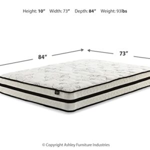 Signature Design by Ashley California King Size Chime 10 Inch Medium Firm Hybrid Mattress with Cooling Gel Memory Foam