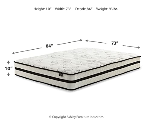 Signature Design by Ashley California King Size Chime 10 Inch Medium Firm Hybrid Mattress with Cooling Gel Memory Foam