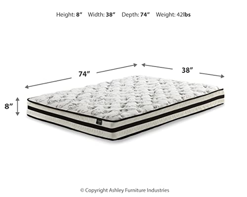 Signature Design by Ashley Twin Size Chime 8 Inch Medium Firm Innerspring Mattress with Pressure Relief Quilt Foam