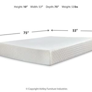 Signature Design by Ashley Full Size Chime 10 Inch Medium Firm Memory Foam Mattress with Green Tea & Charcoal Gel