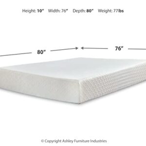 Signature Design by Ashley King Size Chime 10 Inch Medium Firm Memory Foam Mattress with Green Tea & Charcoal Gel