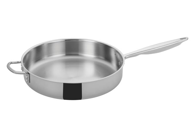 WINCO Tri-Ply Saute Pan, Silver