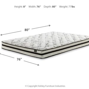 Signature Design by Ashley King Size Chime 8 Inch Medium Firm Innerspring Mattress with Pressure Relief Quilt Foam