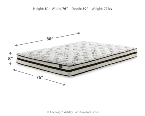 Signature Design by Ashley King Size Chime 8 Inch Medium Firm Innerspring Mattress with Pressure Relief Quilt Foam