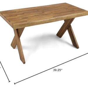 Christopher Knight Home Irene Outdoor Acacia Wood Coffee Table, Sandblast Teak Finish