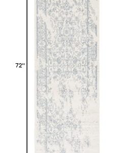 SAFAVIEH Adirondack Collection Runner Rug - 2'6" x 6', Ivory & Slate, Oriental Distressed Design, Non-Shedding & Easy Care, Ideal for High Traffic Areas in Living Room, Bedroom (ADR101S)