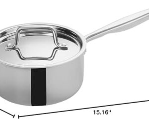 WINCO Tri-Ply Sauce Pan, Silver