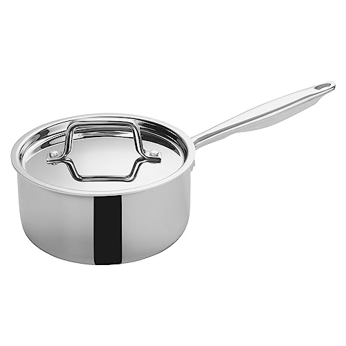 WINCO Tri-Ply Sauce Pan, Silver