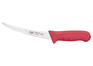 winco 6" commercial-grade german steel boning knife, curved, red