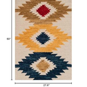 SAFAVIEH Aspen Collection 2'3" x 5' Ivory/Multi APN704A Handmade Moroccan Boho Tribal Wool Accent Rug