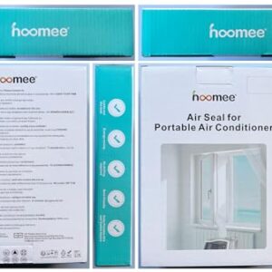 HOOMEE 400CM (157")Universal Window Seal for Portable Air Conditioner And Tumble Dryer – Works with Every Mobile Air-Conditioning, Easy to Install - Air Exchange Guards With Zip and Adhesive Fastener