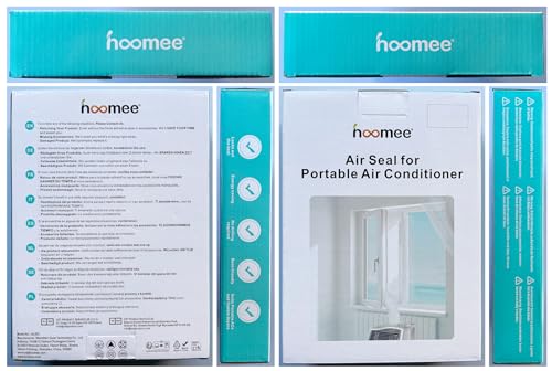 HOOMEE 400CM (157")Universal Window Seal for Portable Air Conditioner And Tumble Dryer – Works with Every Mobile Air-Conditioning, Easy to Install - Air Exchange Guards With Zip and Adhesive Fastener