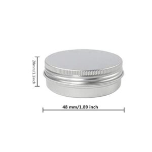 48 Pcs 1 oz Tins Silver Aluminum Tins Cans Screw Top Round Steel tins Screw Lid Containers