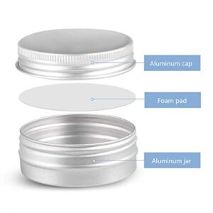 48 Pcs 1 oz Tins Silver Aluminum Tins Cans Screw Top Round Steel tins Screw Lid Containers