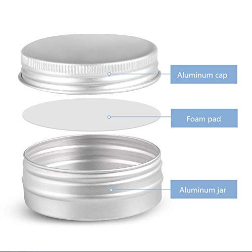 48 Pcs 1 oz Tins Silver Aluminum Tins Cans Screw Top Round Steel tins Screw Lid Containers