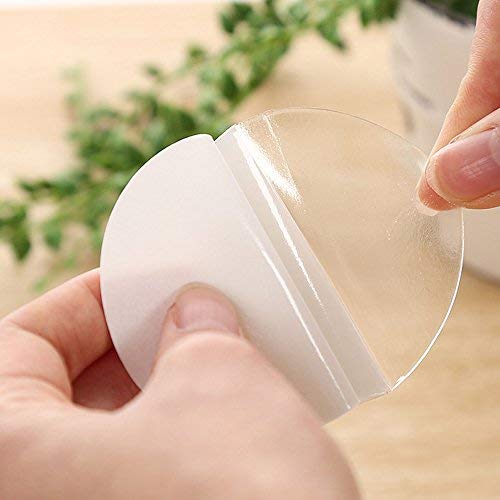 BCP 15PCS 3 inch Round Strong Double Adhesive Silicone Sticker Pad Wall Mount for Suction Hook