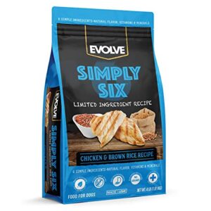 evolve pet food simply six chicken and brown rice recipe dog food 4 lb. bag