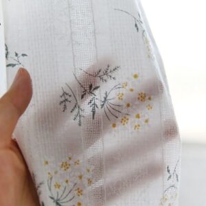 55 inches Width Little Yellow Flowers Embroidery Jacquard Cotton Cloth Fabric by The Yard