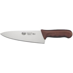 winco 8" commercial-grade chef's knife with german steel blade, brown