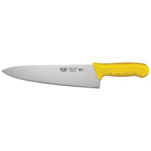 winco 10" commercial-grade chef's knife with german steel blade, yellow