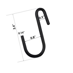 Gutapo 24 Pack Black S Shaped Hooks Small Hanging Hangers for Bathroom Bedroom Office Kitchen Garden