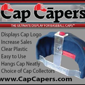 Cap Capers® Baseball Cap Display; Wall Mounted Hat Rack; Baseball Cap Storage & Organization; (12 pk) Great for Cap Collectors. The Ultimate Display for Baseball Caps