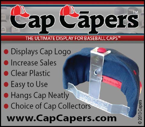 Cap Capers® Baseball Cap Display; Wall Mounted Hat Rack; Baseball Cap Storage & Organization; (12 pk) Great for Cap Collectors. The Ultimate Display for Baseball Caps