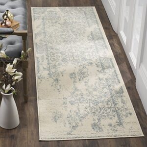 safavieh adirondack collection runner rug - 2'6" x 6', ivory & slate, oriental distressed design, non-shedding & easy care, ideal for high traffic areas in living room, bedroom (adr101s)