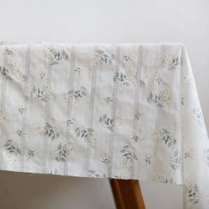 55 inches Width Little Yellow Flowers Embroidery Jacquard Cotton Cloth Fabric by The Yard