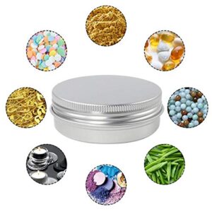 48 Pcs 1 oz Tins Silver Aluminum Tins Cans Screw Top Round Steel tins Screw Lid Containers