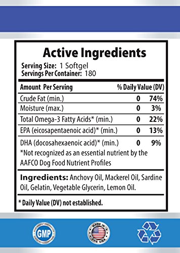 PET SUPPLEMENTS Protein Dog Treats - Omega 3 - Advanced Complex - Health & Wellness - for Dogs - Dog Joint Supplement - 3 Bottle (540 Softgels)