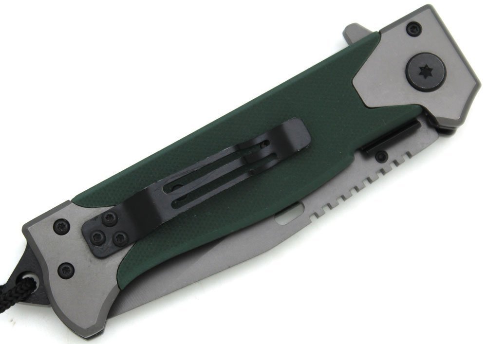 Snake Eye Tactical Heavy Duty Every Day Carry Pocket Folding Knife With Sheath (Green)