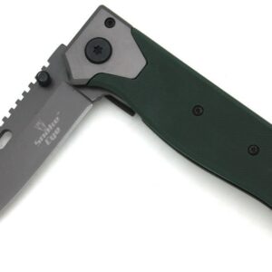 Snake Eye Tactical Heavy Duty Every Day Carry Pocket Folding Knife With Sheath (Green)