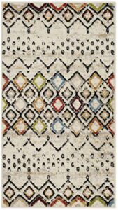 safavieh amsterdam collection accent rug - 2'3" x 4', ivory & multi, moroccan boho design, non-shedding & easy care, ideal for high traffic areas in entryway, living room, bedroom (ams108k)