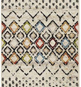 SAFAVIEH Amsterdam Collection Accent Rug - 2'3" x 4', Ivory & Multi, Moroccan Boho Design, Non-Shedding & Easy Care, Ideal for High Traffic Areas in Entryway, Living Room, Bedroom (AMS108K)