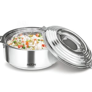 MILTON Galaxia 3500 Insulated Stainless Steel Casserole, 3.5 qt. (3300 ml, 111 oz) Thermal Serving Bowl, Keeps Food Hot & Cold for Long Hours, Elegant Hot Pot Food Warmer Cooler, Silver