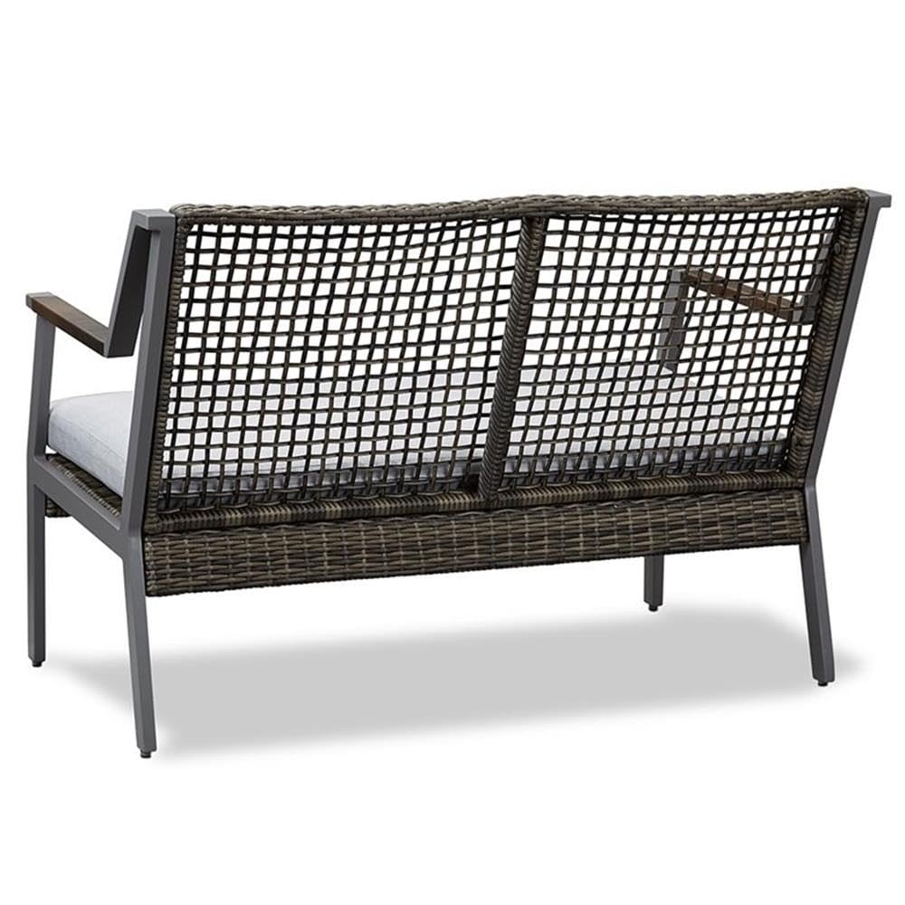 Real Flame Calvin Outdoor Loveseat, Two-Seater Couch, Powdered Aluminum Frame with Resin Wicker Weave