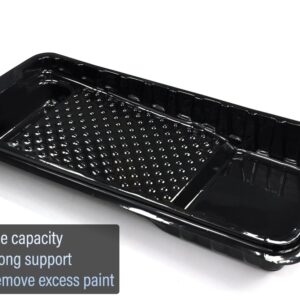 Great Andrew Paint Roller Tray Liner 4 Inch, 12 PCS Disposable Small Plastic Paint Trays Liners Perfect for Smaller Projects, DIY Painting etc. (Black)