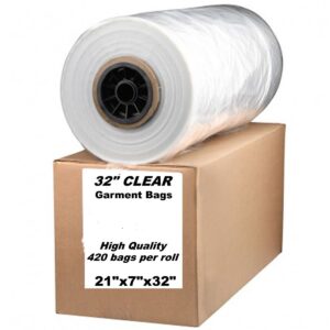 garment clear bags .65 mil dry clean laundry bags 32",38",40",44",54",60",72" avail (40"x21"x7")